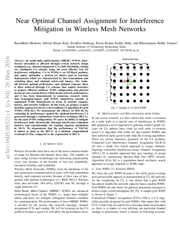 (PDF) Near Optimal Channel Assignment for Interference Mitigation in Wireless Mesh Networks