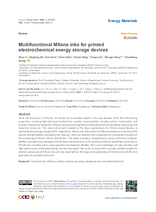 (PDF) Multifunctional MXene inks for printed electrochemical energy ...