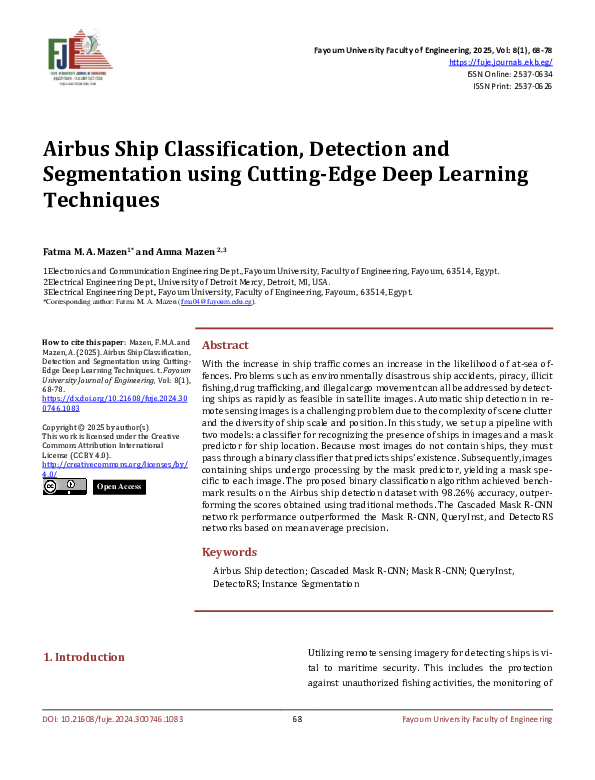 (PDF) Airbus Ship Classification, Detection and Segmentation using Cutting-Edge Deep Learning ...