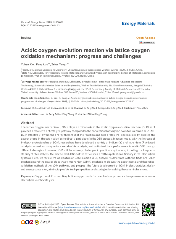 (PDF) Acidic oxygen evolution reaction via lattice oxygen oxidation ...