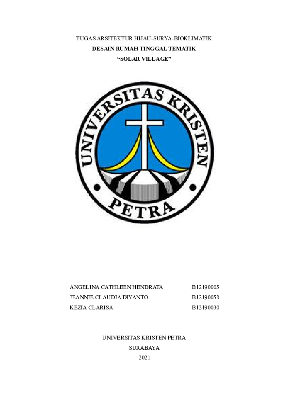 (PDF) Desain Rumah Tinggal Tematik: Solar Village