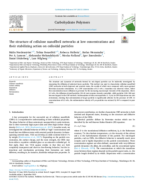 (PDF) The structure of cellulose nanofibril networks at low ...