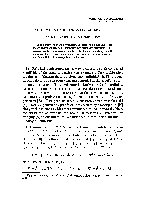 (PDF) Rational structures on 3-manifolds