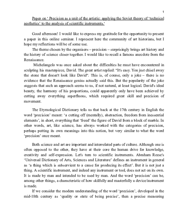 (PDF) Precision as a unit of the artistic: applying the Soviet theory ...