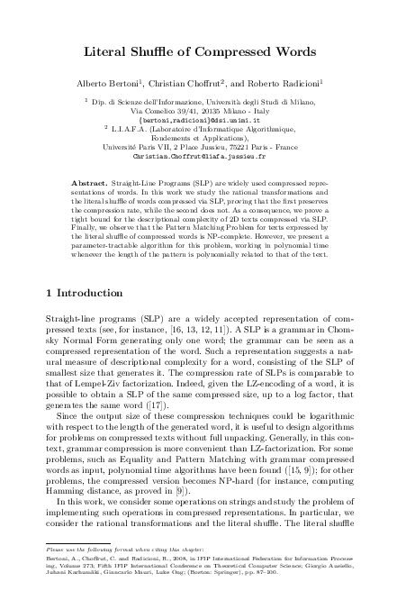 (PDF) Literal Shuffle of Compressed Words