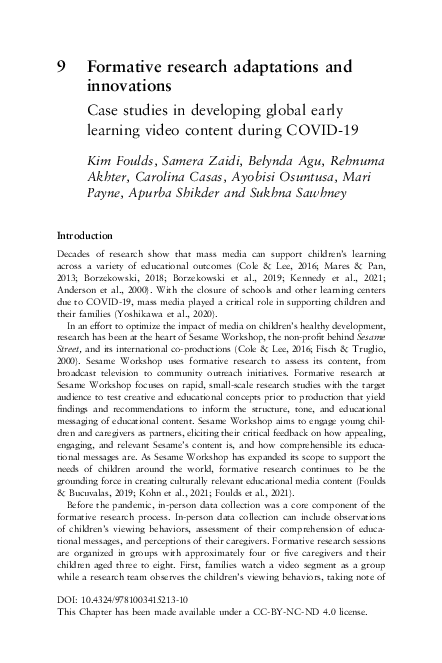 (PDF) Formative research adaptations and innovations