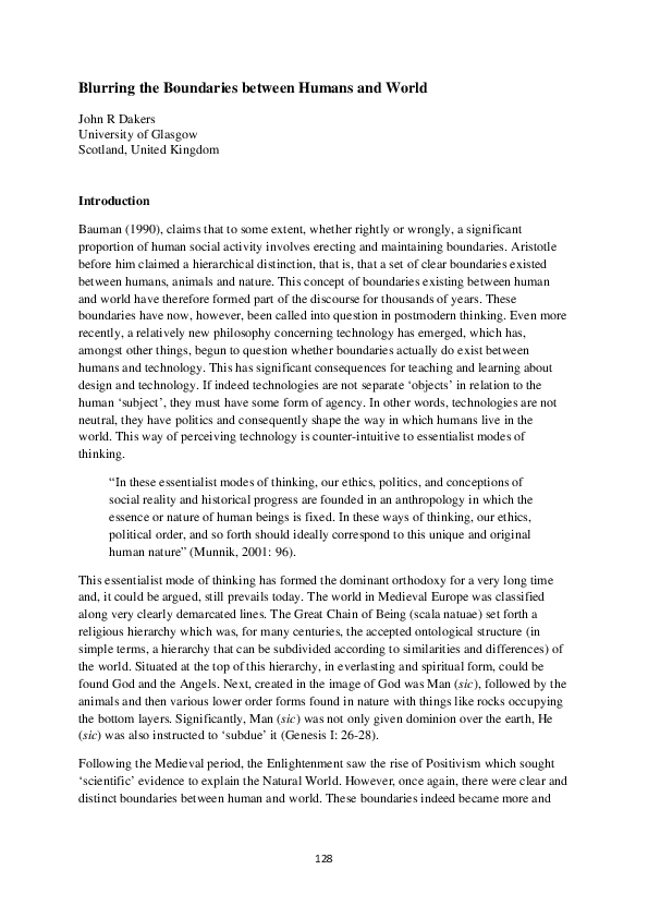 (PDF) Blurring the Boundaries Between Human and World