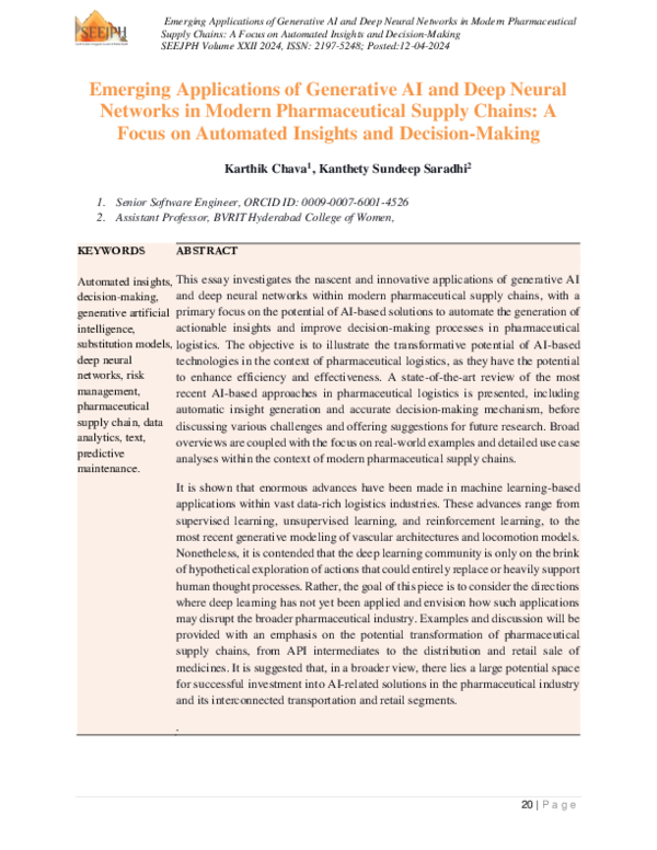 (PDF) Emerging Applications of Generative AI and Deep Neural Networks ...