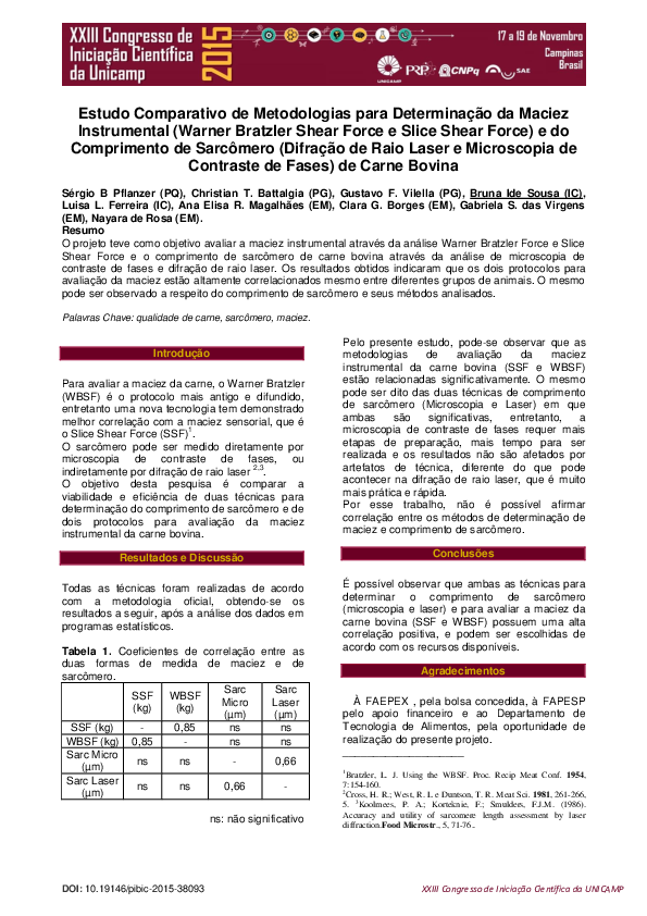 (PDF) Estudo Comparativo de Metodologias para Determinação da Maciez ...