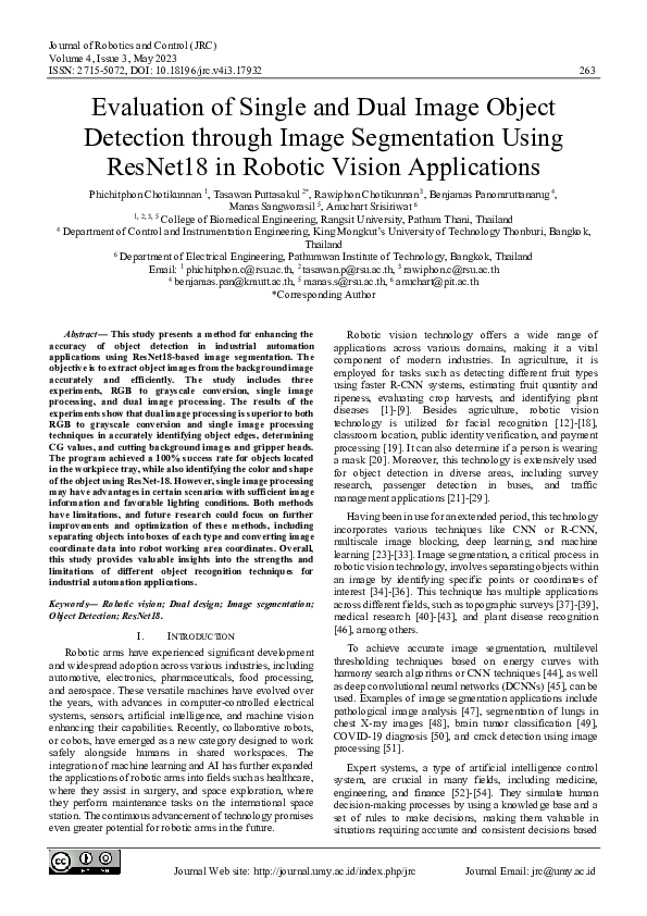 (PDF) Evaluation of Single and Dual image Object Detection through Image Segmentation Using ...