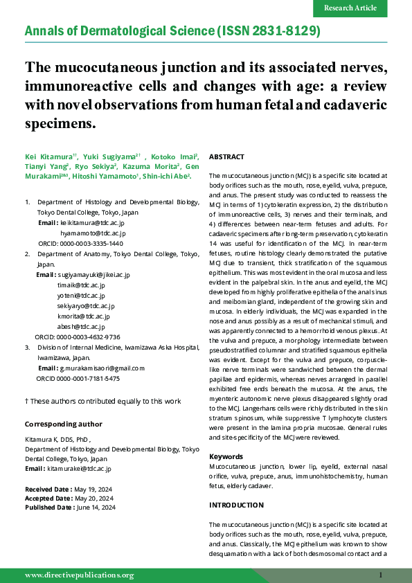 (PDF) The mucocutaneous junction and its associated nerves ...