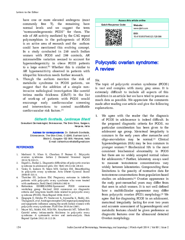 (PDF) Polycystic ovarian syndrome: A review
