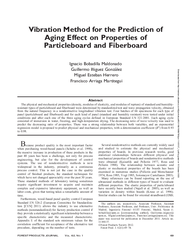 (PDF) Vibration Method for the Prediction of Aging Effect on Properties ...