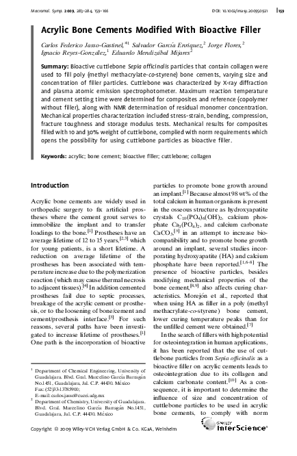 (PDF) Acrylic Bone Cements Modified With Bioactive Filler