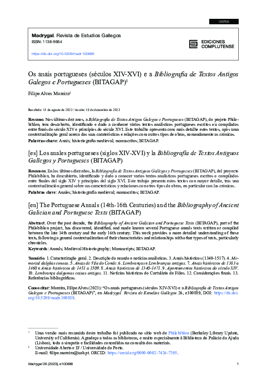 (PDF) Os anais portugueses (séculos XIV-XVI) [revisto e aumentado]