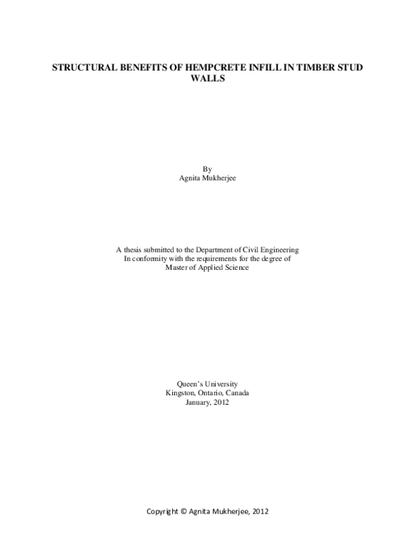 (PDF) Structural benefits of hempcrete infill in timber stud walls