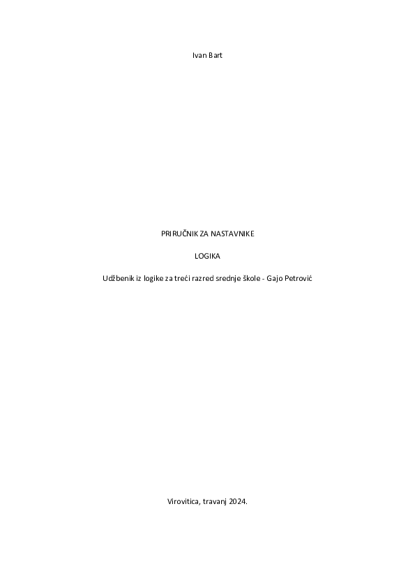 (PDF) Prirucnik za nastavnike logika