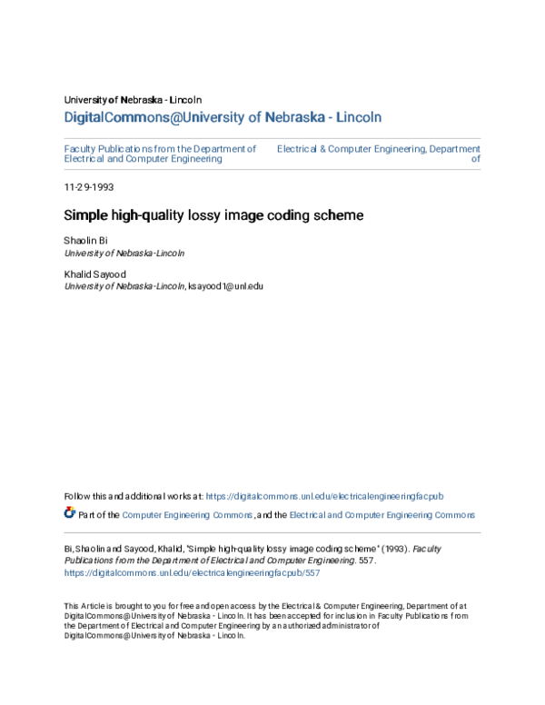 (PDF) Simple high-quality lossy image coding scheme