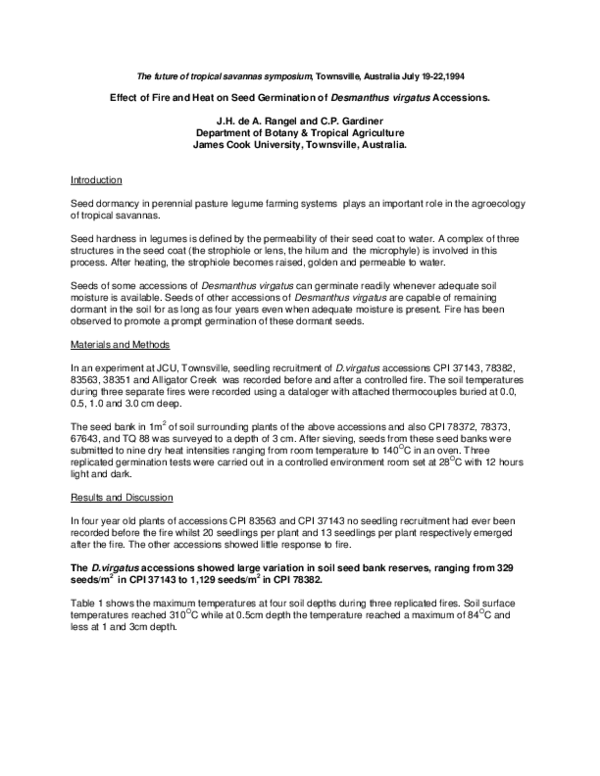 (PDF) Effect of fire and heat on seed germination of Desmanthus ...