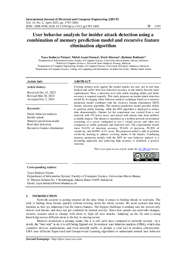 (PDF) User behavior analysis for insider attack detection using a ...