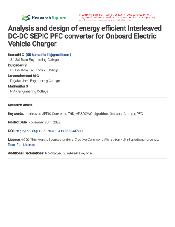 (PDF) Analysis and design of energy efficient Interleaved DC-DC SEPIC ...