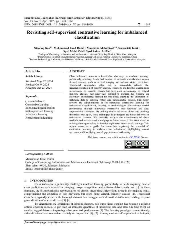 (PDF) Revisiting self-supervised contrastive learning for imbalanced classification