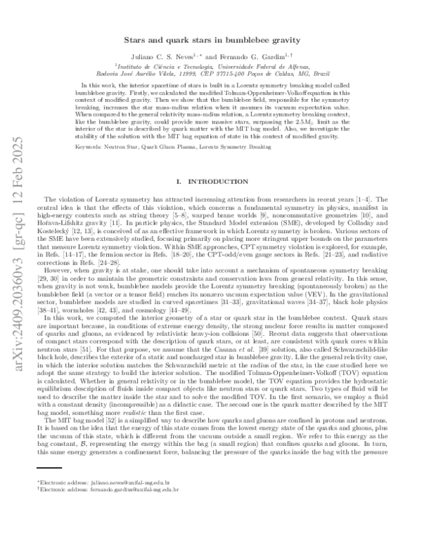 (PDF) Stars and quark stars in bumblebee gravity
