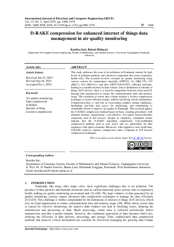 (PDF) D-RAKE compression for enhanced internet of things data ...