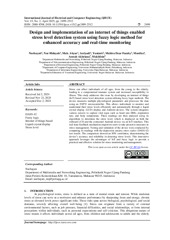 (PDF) Design and implementation of an internet of things enabled stress ...