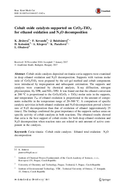 (PDF) Cobalt oxide catalysts supported on CeO2–TiO2 for ethanol ...