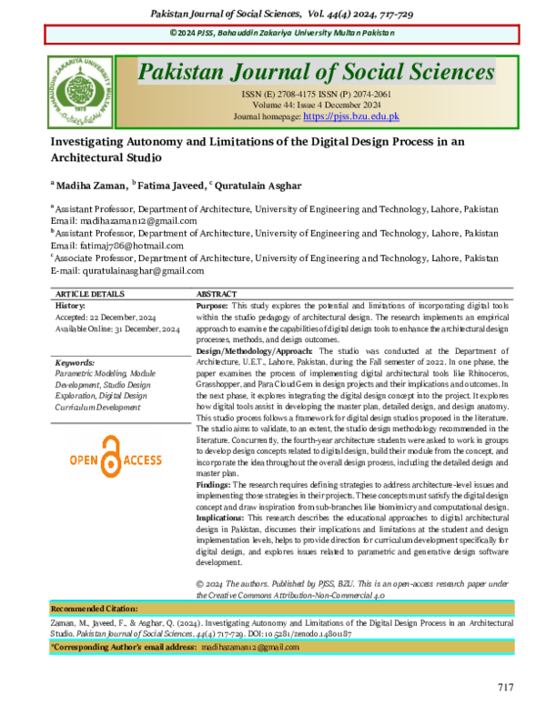 (PDF) Investigating Autonomy and Limitations of the Digital Design ...