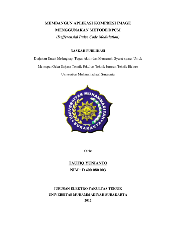 (PDF) Membangun Aplikasi Kompresi Image Menggunakan Metode DPCM (Differensial Pulse Codel ...