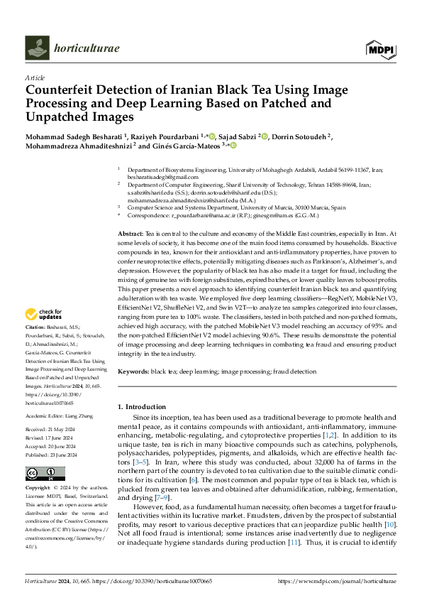 (PDF) Counterfeit Detection of Iranian Black Tea Using Image Processing ...