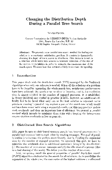 (PDF) Changing the distribution depth during a parallel tree search