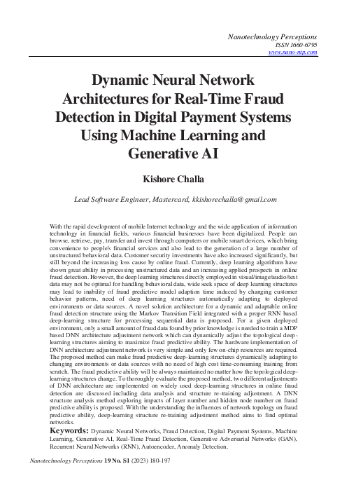(PDF) Dynamic Neural Network Architectures for Real-Time Fraud ...