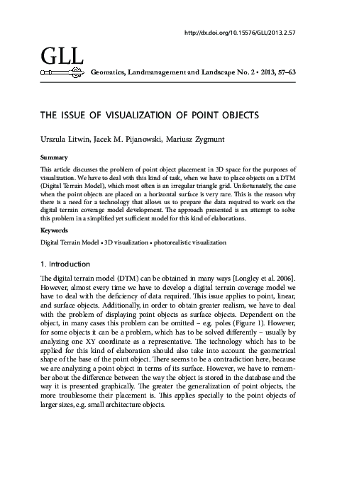 (PDF) The issue of visualization of point objects