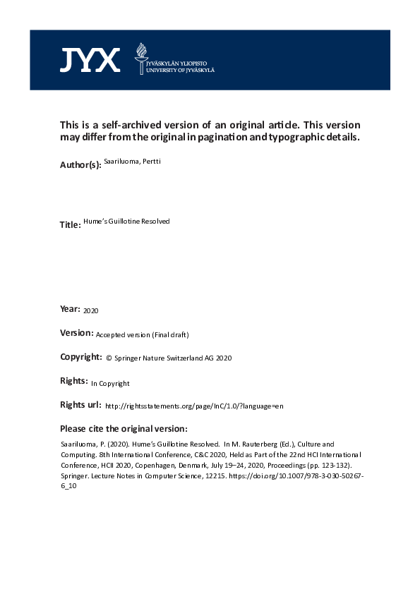(PDF) Hume's Guillotine Resolved