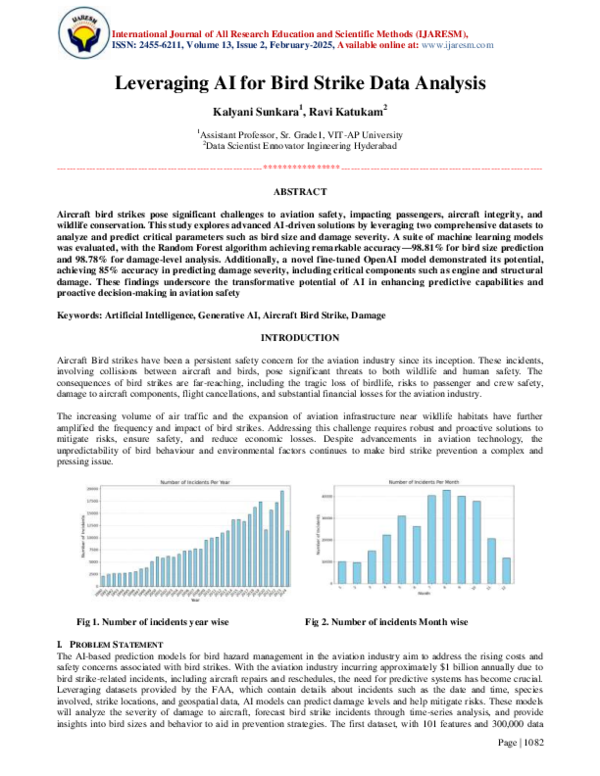 (PDF) Leveraging AI for Bird Strike Data Analysis