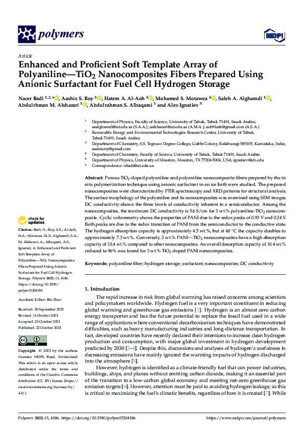 (PDF) Enhanced and Proficient Soft Template Array of Polyaniline—TiO2 ...
