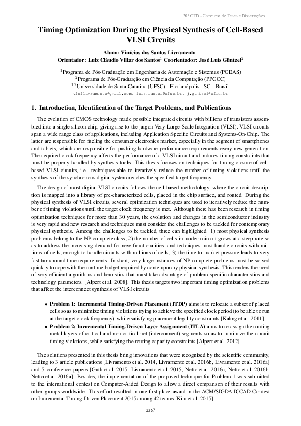 Pdf Timing Optimization During The Physical Synthesis Of Cell Based