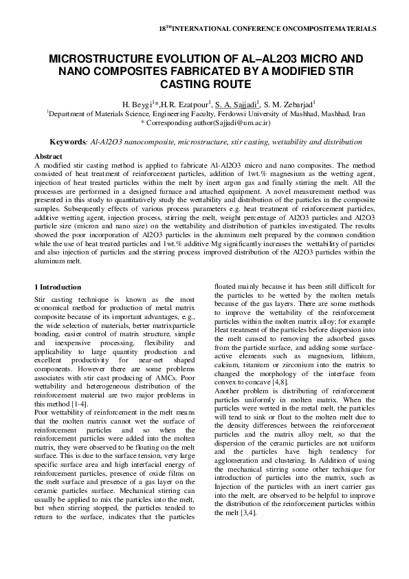 (PDF) Microstructure Evolution of AL–AL2O3 Micro and Nano Composites ...