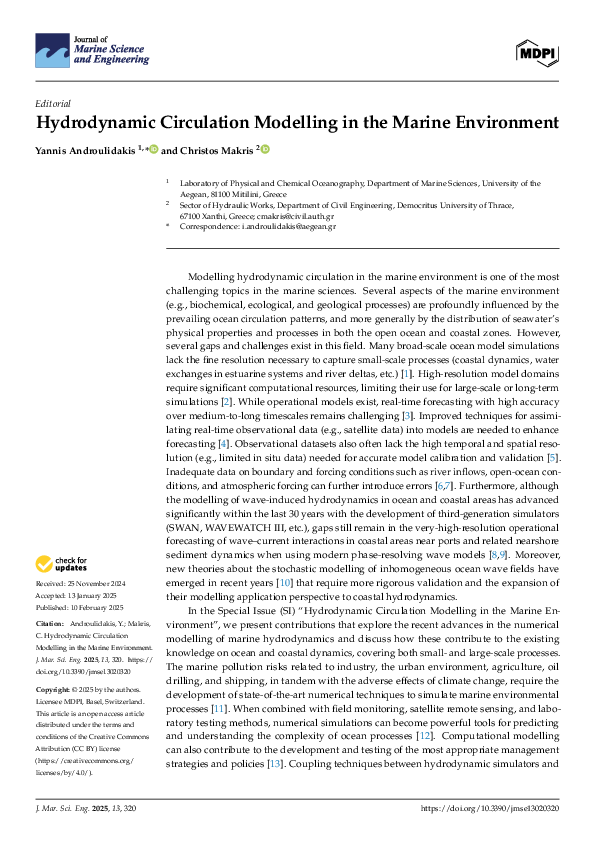 (PDF) Hydrodynamic Circulation Modelling in the Marine Environment