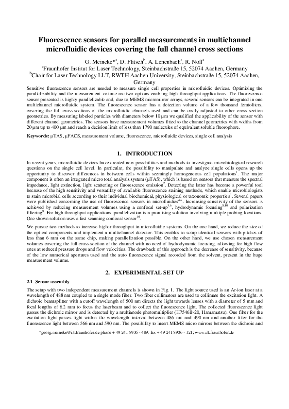 (PDF) Fluorescence sensors for parallel measurements in multichannel microfluidic devices ...