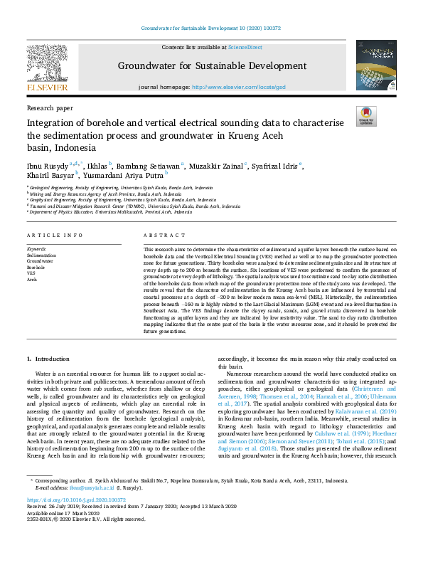 (PDF) Integration of borehole and vertical electrical sounding data to ...