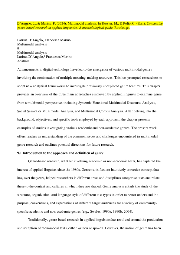 (PDF) Multimodal analysis