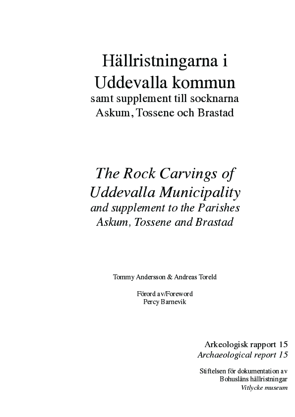(PDF) Hällristningarna i Uddevalla kommun / The Rock Carvings of ...