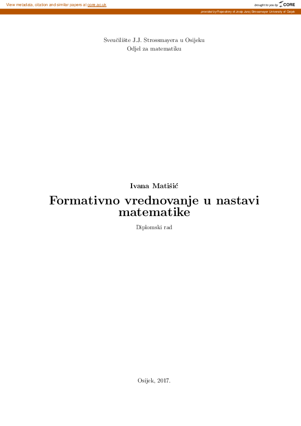 (PDF) Formative Assessment in Teaching Mathematics