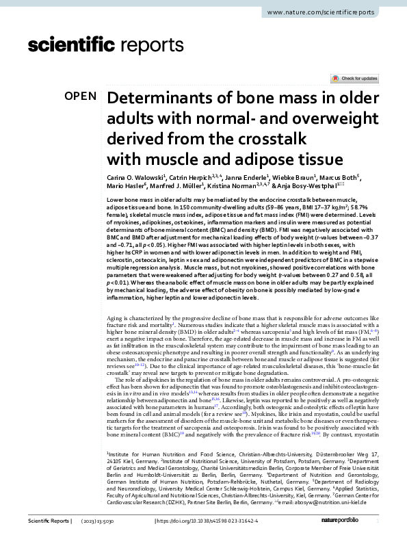 (PDF) Determinants of bone mass in older adults with normal- and ...