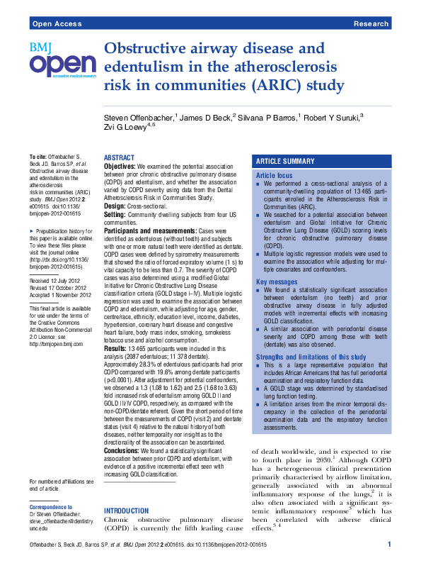 (PDF) Obstructive airway disease and edentulism in the atherosclerosis ...