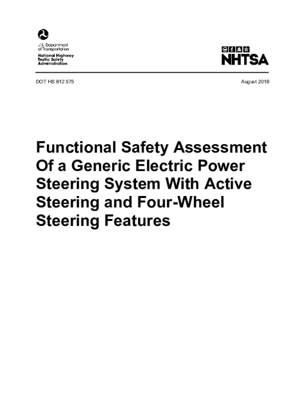 (PDF) Functional Safety Assessment of a Generic Electric Power Steering ...